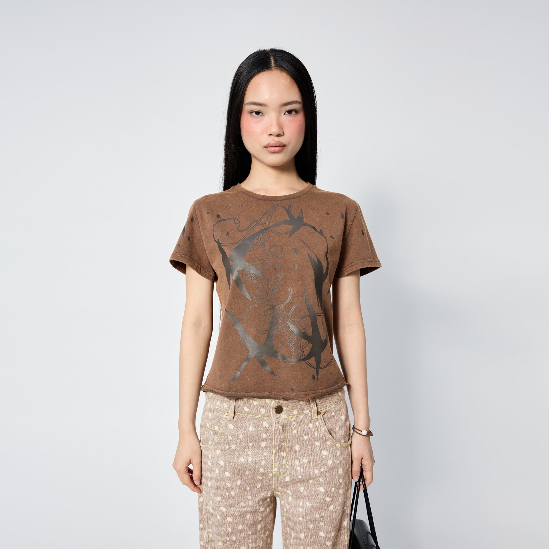 ARTHUR APPAREL — Standard Tshirt — Chocolate Brown Washed Tshirt with ...